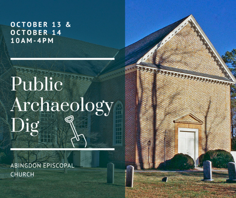 Public Dig at Abingdon Episcopal Church – DHR